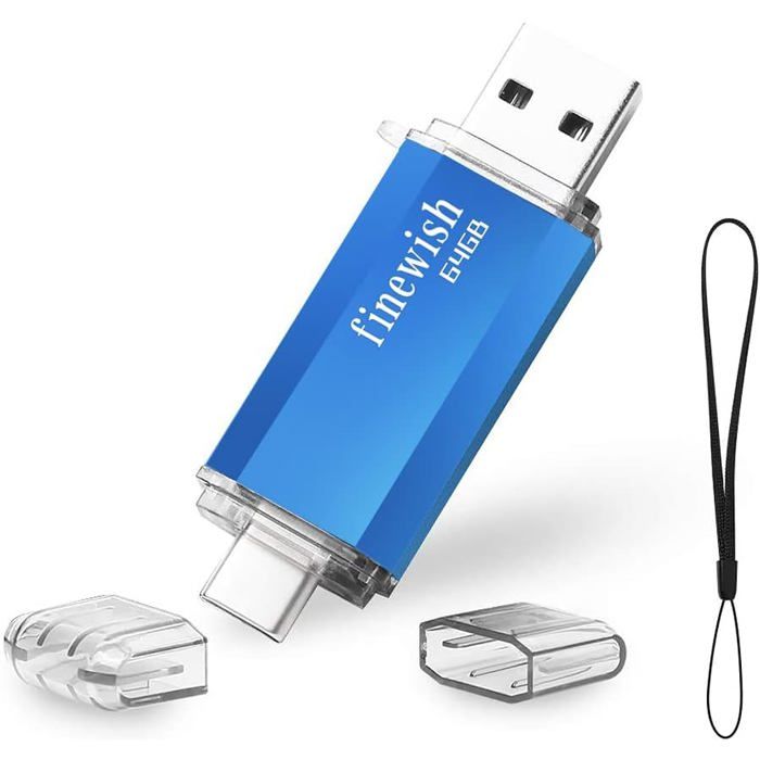 CLé USB 64 Go,2 en 1 USB C Pendrive 64gb Portable Clef USB 64go Type C ...