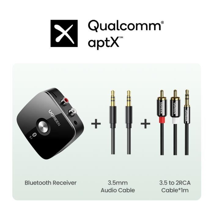AptX with 3.5mm RCA-Ugreen Wireless Car 4.1 Bluetooth Receiver Adapter ...
