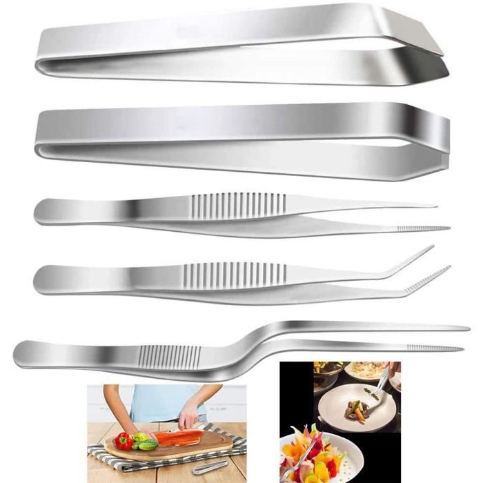 Lot de 5 pinces de cuisine en acier inoxydable avec pince de preacute ...