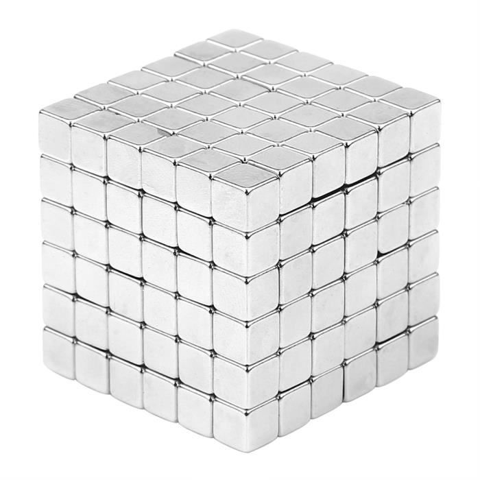 MOO 216Pcs Métal Aimant Cube Carré Magique Boules Magnétiques Puzzle Jouet Pour Enfants ...
