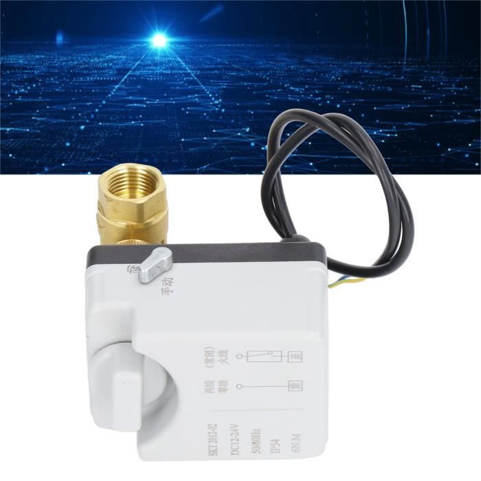 Vanne à bille motorisée - GOTOTOP - DN15 - Laiton ABS - 2 voies - 2 fils - DC 12V-24V ...