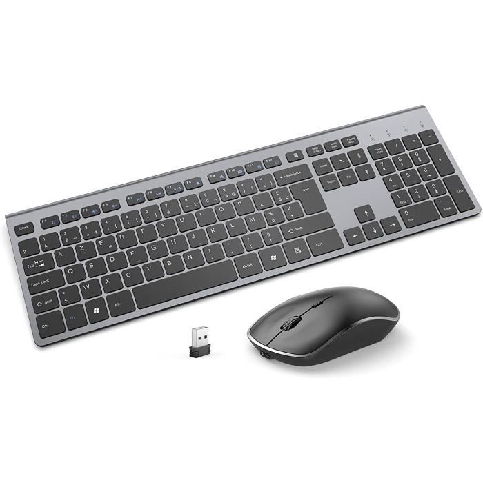 JOYACCESS Ensemble Clavier Souris sans Fil,AZERTY Clavier Souris Fil ...