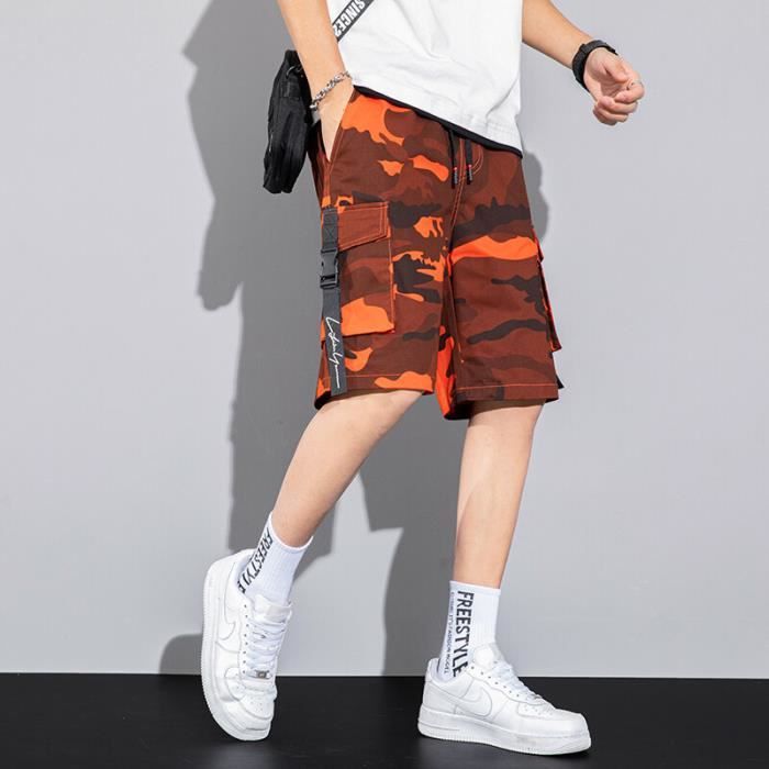 Short,Short Cargo Camouflage sans ceinture pour Homme, court, large ...