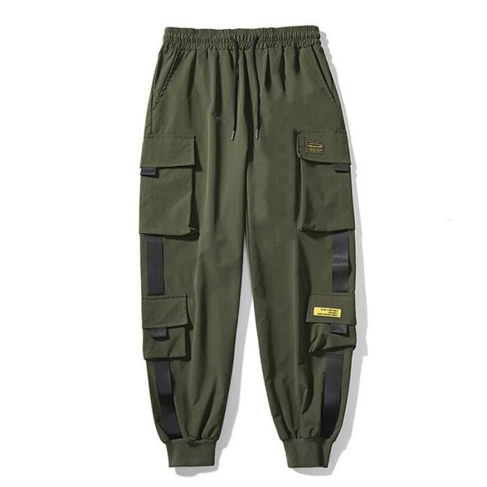 Tenue professionnelle,Pantalon Cargo noir à poches pour hommes,survêtement de jogging Harem ...