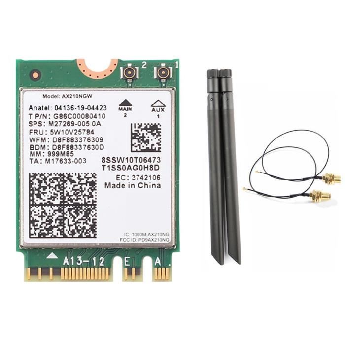 AX210NGW WIFI6E 5374M Gigabit 2.4G-5G-6G Carte RéSeau Sans Tri-Bande ...
