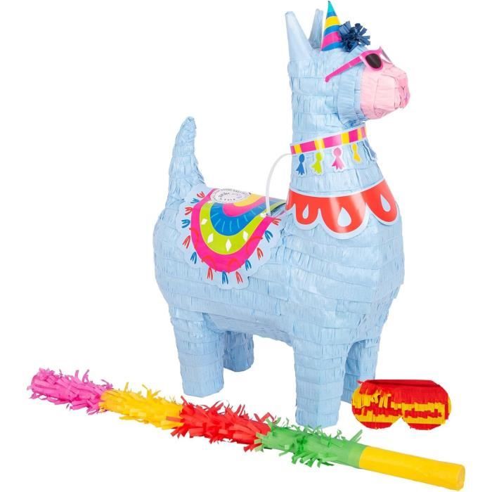 3pc Ensemble Pinata Lama avec Bâton Multicolore Bandeau - Mexicain ...