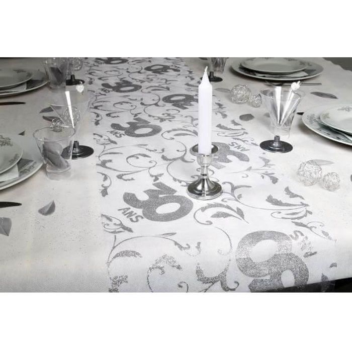 Décoration de table élégante pour fête 30 ans 28cm x 5m (x1) R/CHT ...