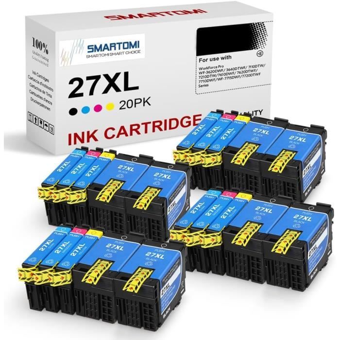 27Xl Cartouches D'Encre Compatible Pour Epson 27 27Xl Multipack Pour Epson Workforce Wf-3620Dwf ...