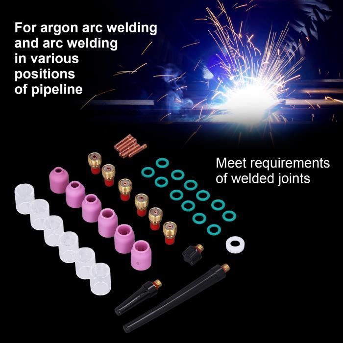 TIP Accessoires de torche de soudage TIG Kit d'accessoires pour torche de soudage TIG, 40 pièces ...