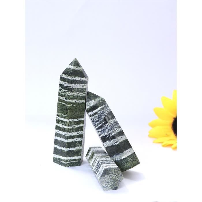 PIERRE VENDUE SEULE,Green zebra stone-70-80mm--Barre hexagonale en ...