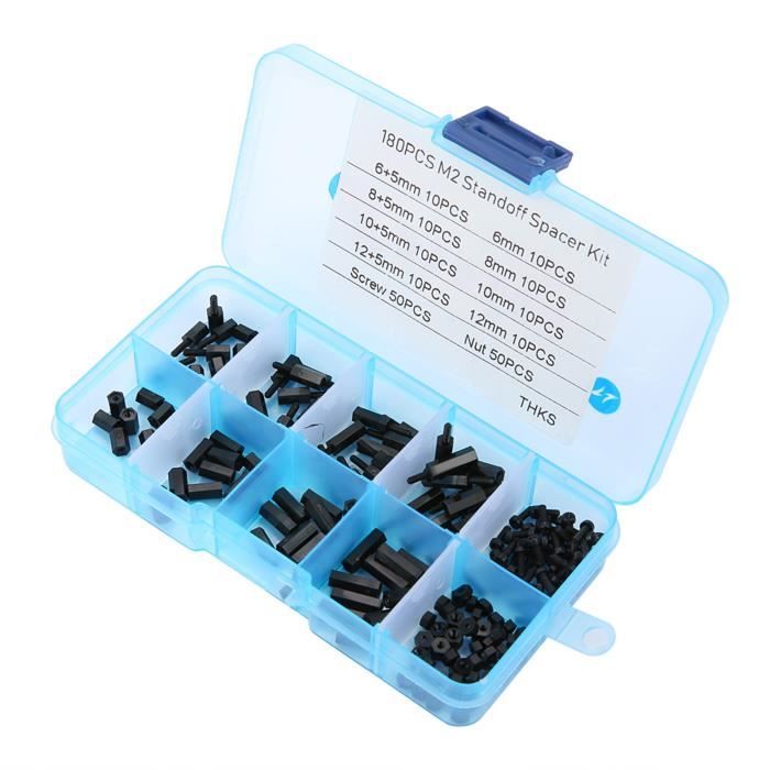 Entretoise mle femelle M2 Nylon Standoff M2 Standoff Nylon 180 Pcs Noir ...