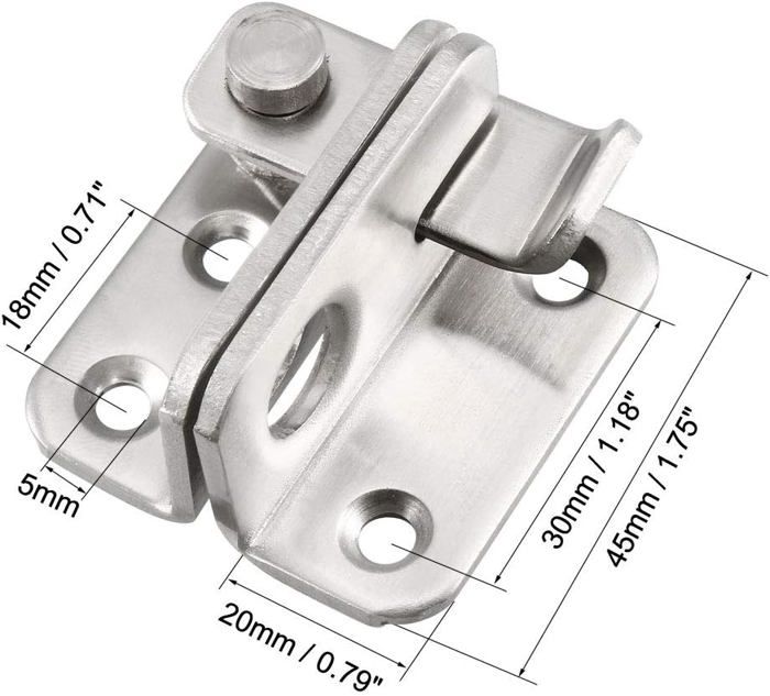 Porte Battante Loquet 201 Inox Acier 45X40Mm Gate Loquet Gauche Ouvert ...