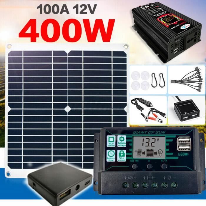 Panneau Solaire 100W 12V,Kit de Panneau Solaire Convertisseur 600W avec contrôleur de Charge ...