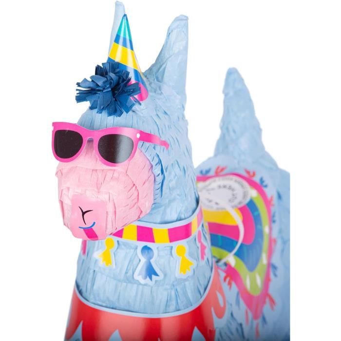 3pc Ensemble Pinata Lama avec Bâton Multicolore Bandeau - Mexicain ...