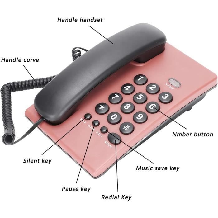 Téléphone De Bureau Filaire, Téléphone Fixe Multicolore Avec Double Combiné Magnétique ...