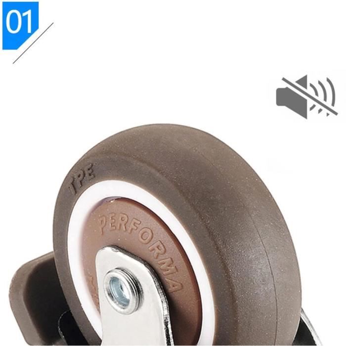 4 Roulettes Pivotantes Robustes En Caoutchouc De 2", Roulettes Pour ...