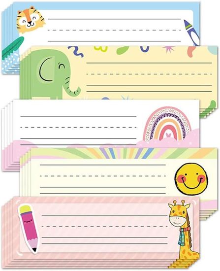 25 Pièces Étiquettes Nominatives De Bureau, Réutilisable Bordure ...