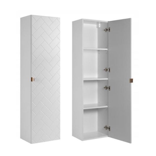 Armoire Murale 136 cm TREND - Blanc - 35 x 136 x 27 cm - Cdiscount Maison