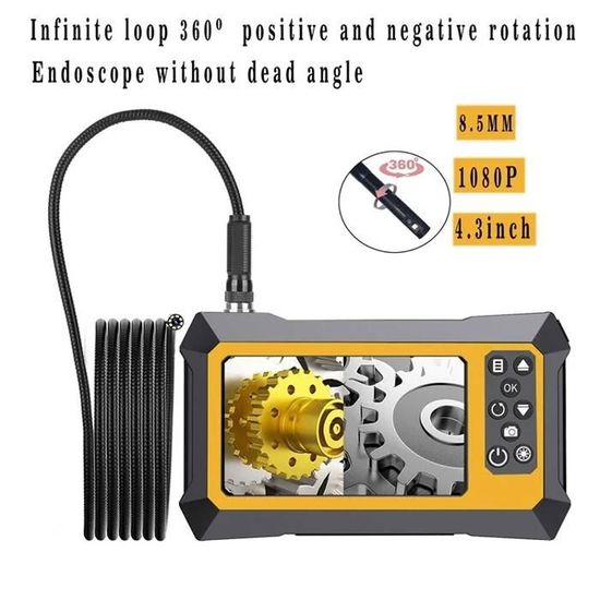 Endoscope industriel de 3m cran de 4.3 pouces endoscope de 8mm double ...