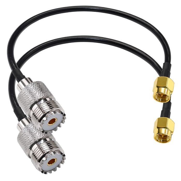 Câble d'extension SMA vers UHF RG58 12 pouces (30 cm) SMA mâle vers SO239 Femelle Antenne WiFi ...