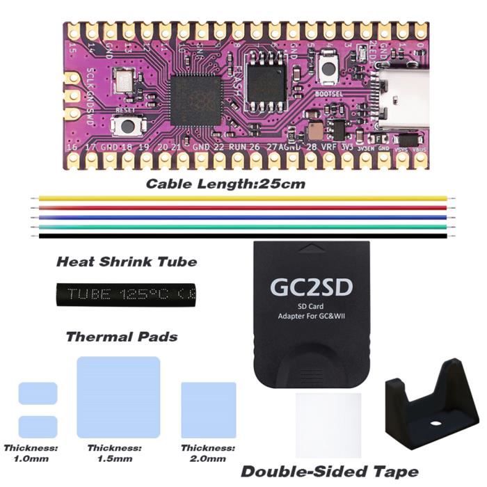 Type H - Carte Raspberry PicoBoot, RP2040 Tourist-Core, Adaptateur ...