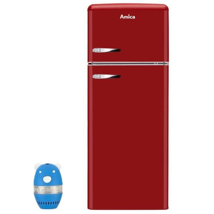 AMICA Réfrigérateur frigo double porte rouge 210L A++ Froid statique ...