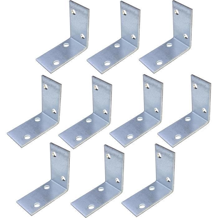 C57372 - Lot De 10 - Plaques Patte D'Assemblage Équerres - 40X40X20X2Mm ...