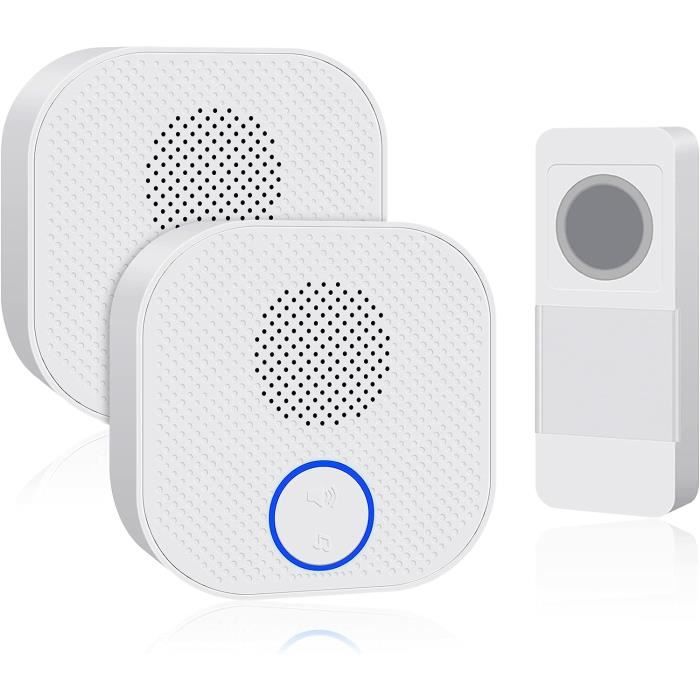 Sonnette sans Fil avec Pile, IP44 Sonnette Maison sans Fil, 300 Mètres ...