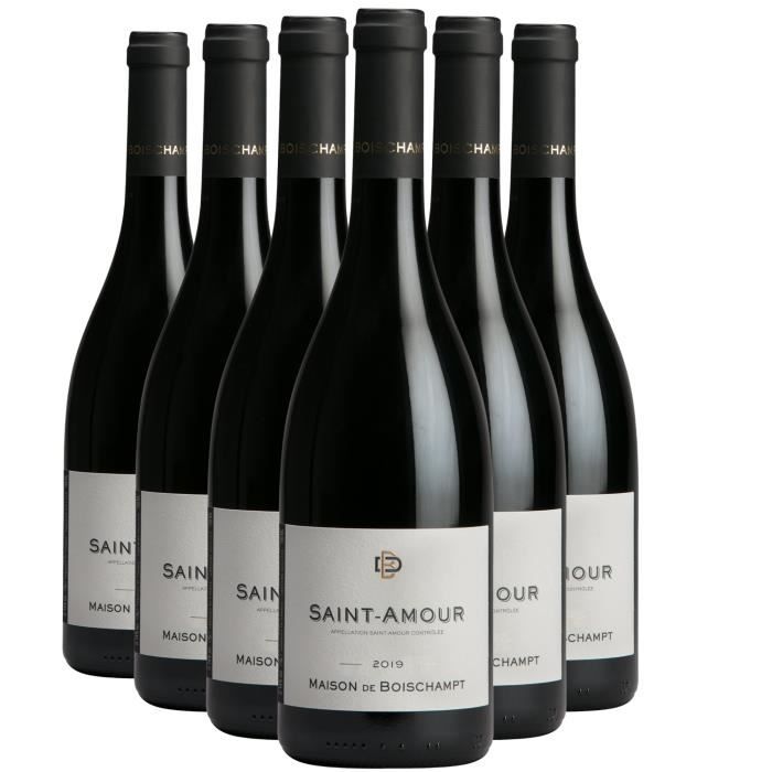 Saint-Amour Rouge 2019 - Lot de 6x75cl - Domaine de Boischampt - Vin AOC Rouge du Beaujolais ...