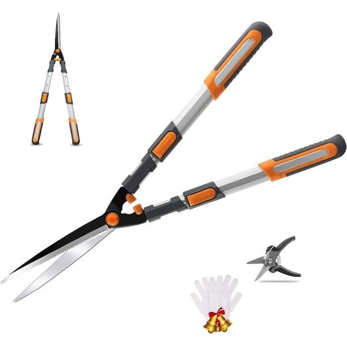 Cisailles à Haies Télescopique Manuel 7588CM,Lame en Acier SK5,Poignée ...