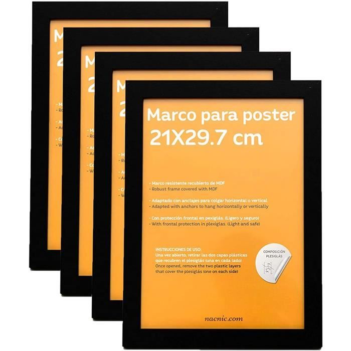 Cadre photo classique solide - Handy - A4 - Noir - Cdiscount Maison