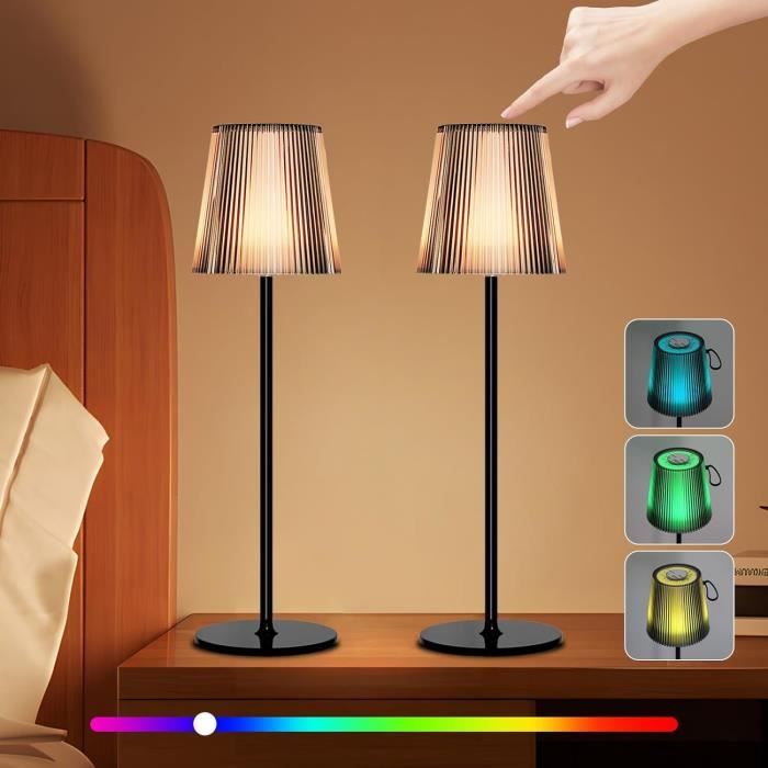 Lampes De Table Led Sans Fil, Usb-C Rechargeable Lampe De Bureau Avec ...