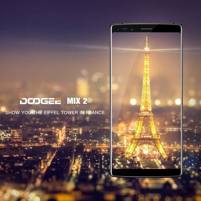 DOOGEE MIX2 Smartphone 5.99 pouces écran 18: 9 4G huit noyaux 6 + 64G double face en verre ...