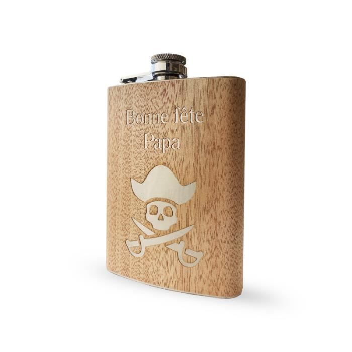 Flasque alcool 230ml Bois Mabouteille® - Flasque a alcool ...