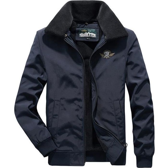 Veste Homme Hiver Chaud Doublée Polaire Veste Zippee Epaisse Col ...