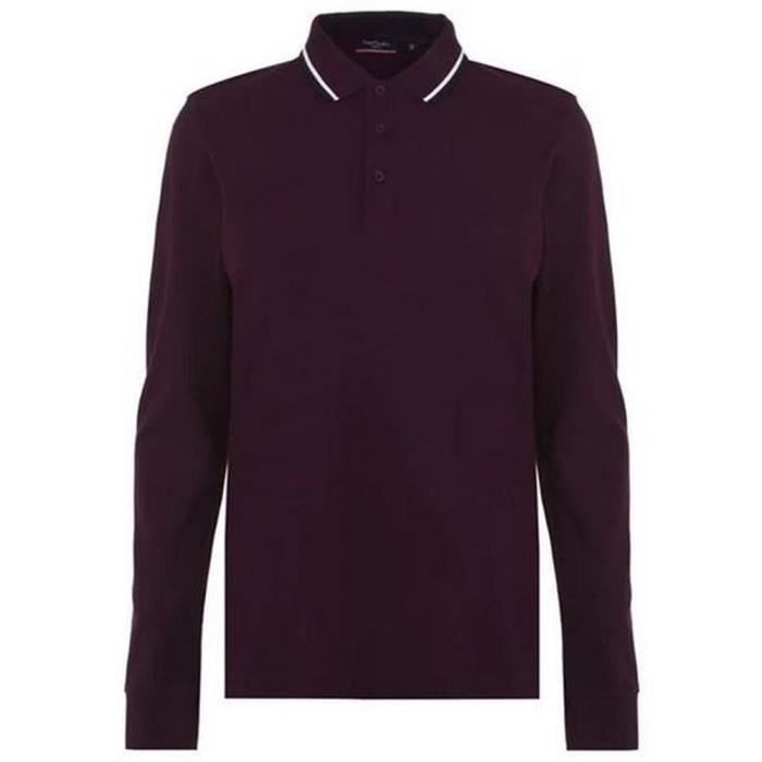 Polo Violet A Manches Longues Homme Pierre Cardin Violet - Cdiscount ...