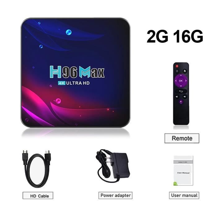 LEMFO Smart TV Box avec Wi-Fi Décodeur Android 11 4G 64 Go 4K H96 MAX 2022G 2.4G V11 5.8- 2G 16G ...