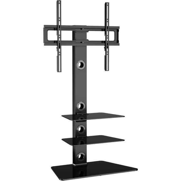Meuble Tv Support Tv Pied Avec 3 Etagères Verre Trempé Télévision De 30 ...
