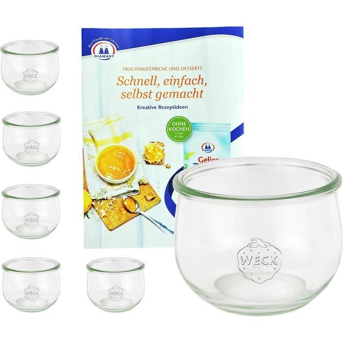 MamboCat Weck Set de 6 bocaux de 580 ml en forme de tulipe I Original ...