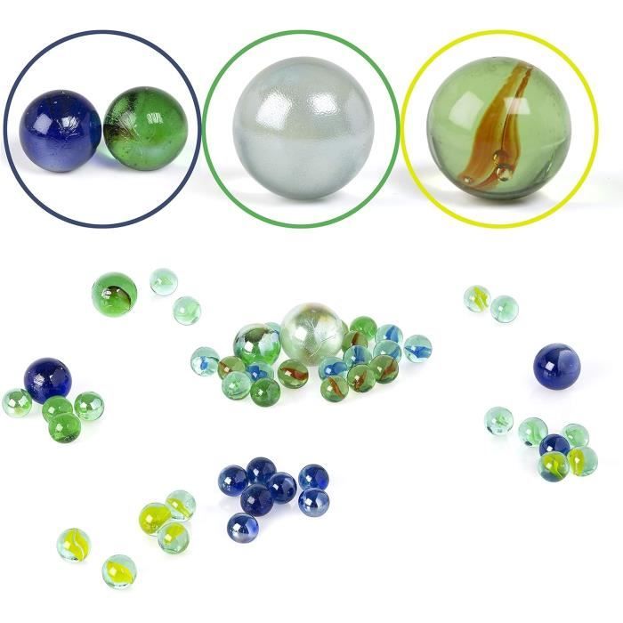 MesBilles- Billes en Verre, 66-8LNP-6FE4, Multicolore, Pack of 1115 ...