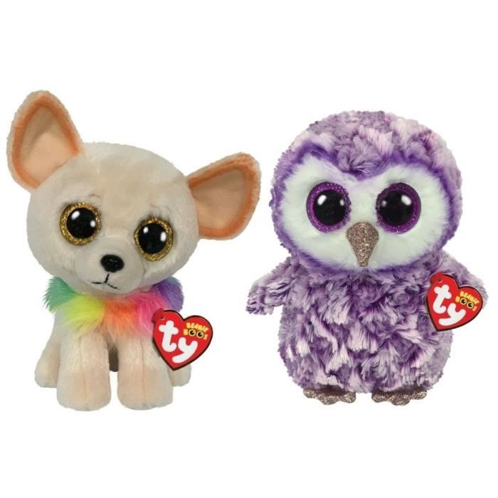 Ty - Peluches - Beanie Buddy - Chewey Chihuahua & Moonlight La Chouette ...