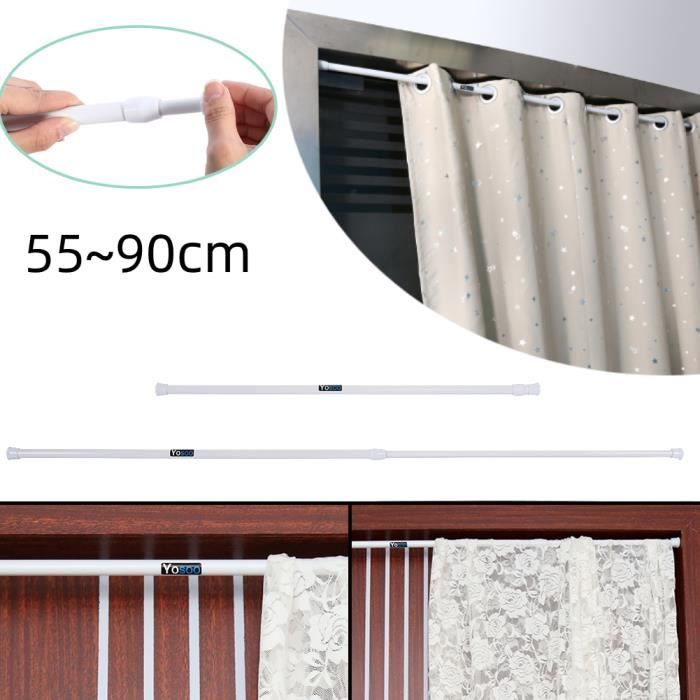 Tringle à rideau télescopique Extensible rideau tige de fenêtre 55-90cm ...