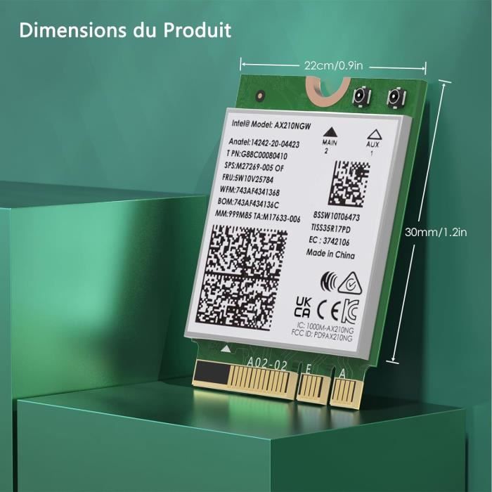 Carte sans Fil WAVLINK WiFi 6E - Intel AX210 - Tri-bande 5400Mbps - Bluetooth 5.3 - Cdiscount ...