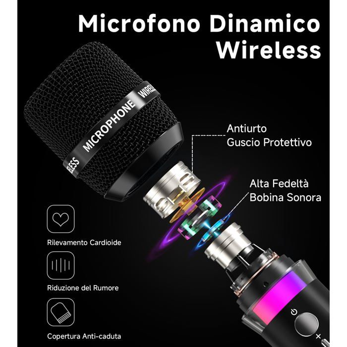 Micro sans Fil,Double Microphone Rechargeable avec Connexion par Puce ...