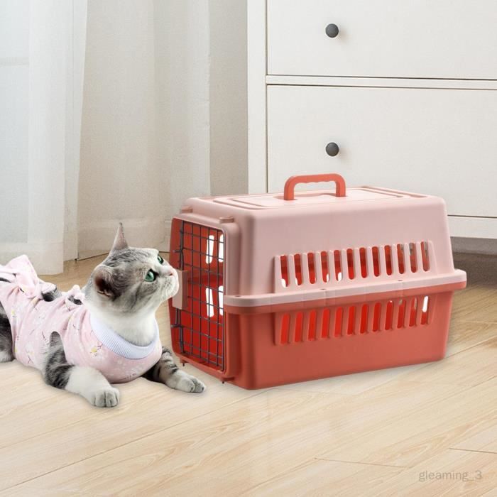 Portable Dog Travel Kennel Transport Box Respirant Tote Cage Crate Pet Supplies Puppy Hard Sided Pet Carrier for Cats Kitten Orange Cdiscount