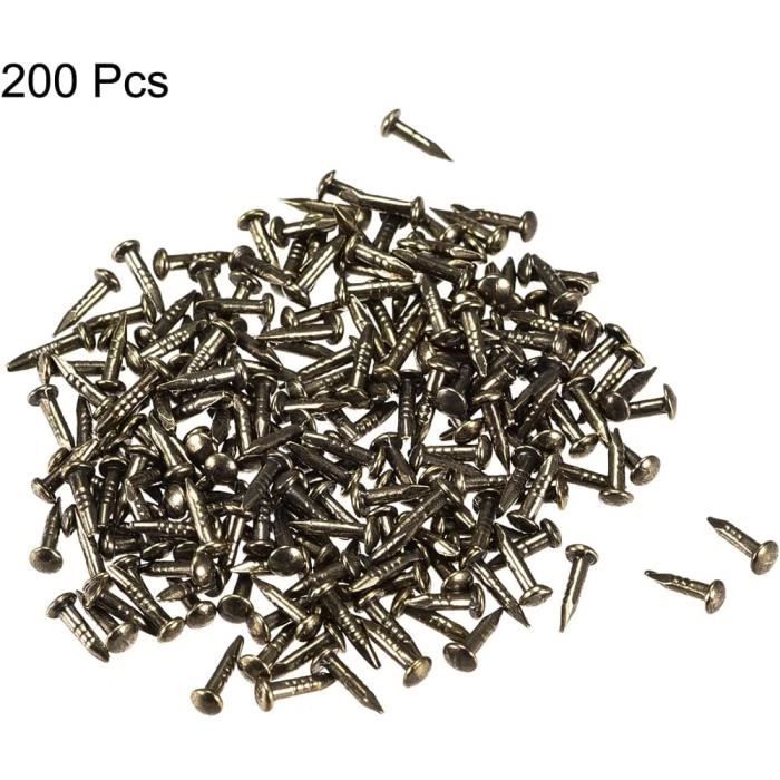 Clou Petit Minuscule Carbone Acier Quincaillerie 1X6mm(DxL) pour Bricolage Décoratif Bois Boîte ...