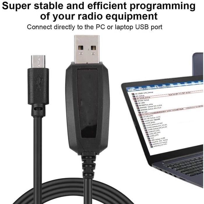 Câble de Programmation USB pour Baofeng, câble de Programmation pour Talkie-walkie avec CD de ...