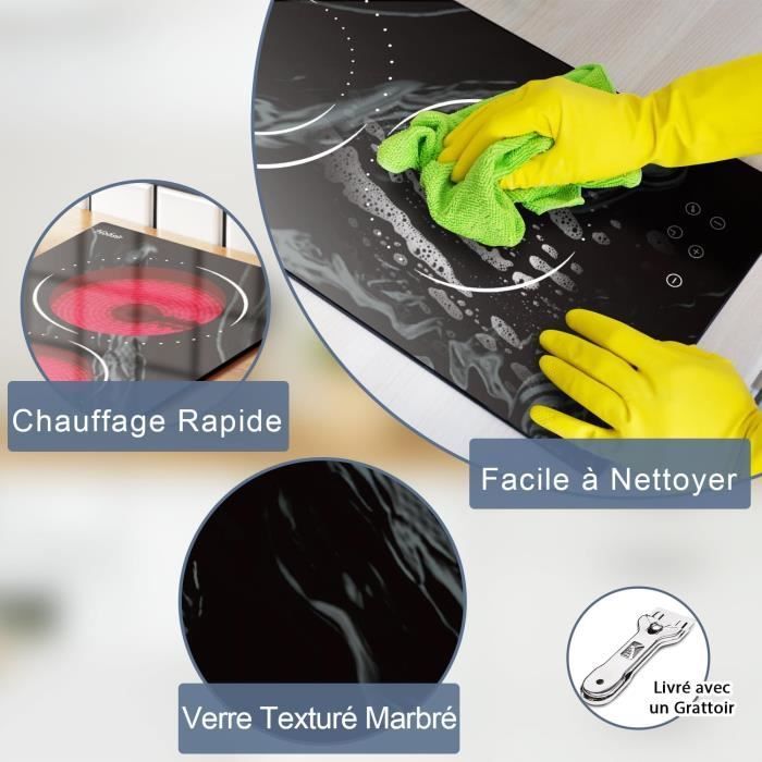 Ehskzjh Hobsir Plaque Vitrocéramique 2 Feux, Plaque De Cuisson ...