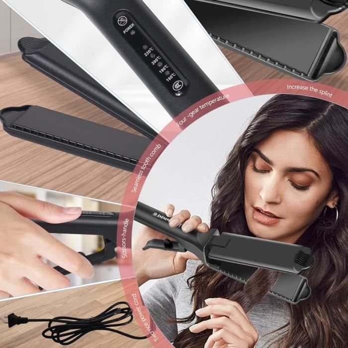 Lisseur Cheveux, Professionnel Lisseur Boucleur,Ptc Chauffage Fer À Lisser Pour Cheveux Courts ...