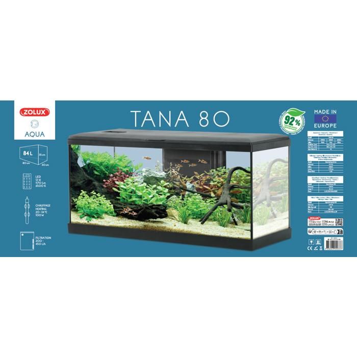 Aquarium poisson Tana LED 80cm noir - Zolux Noir - Cdiscount Animalerie